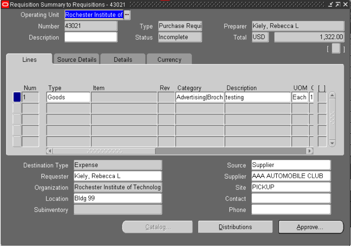 Preparing Requisitions In The Oracle Applications Office Of The Controller Rit